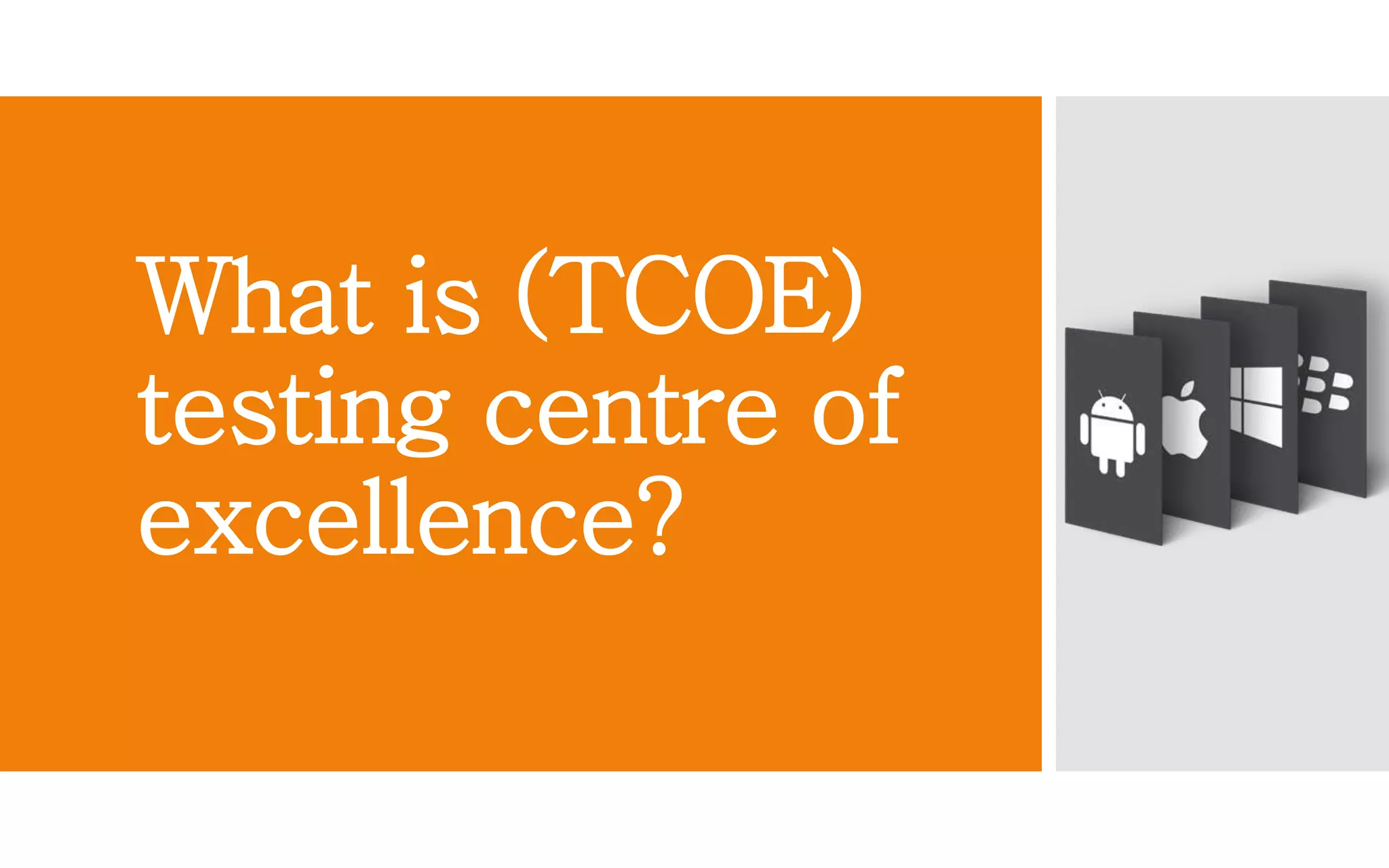 What Is Tcoe Testing Center Of Excellence Ppt 0217