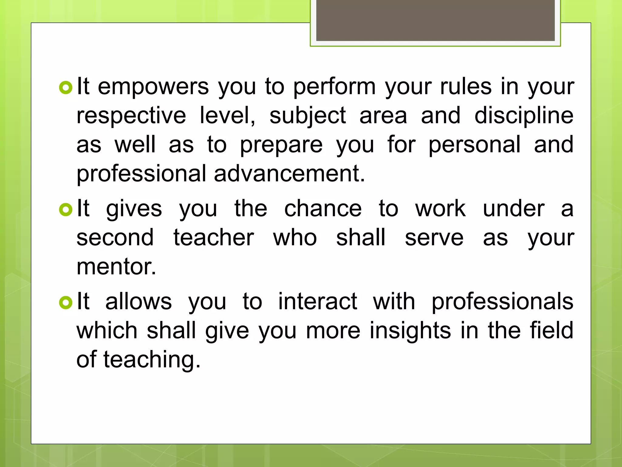 What is teaching internship? | PPTX