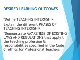 What is teaching internship Learning Task 1 | PPTX