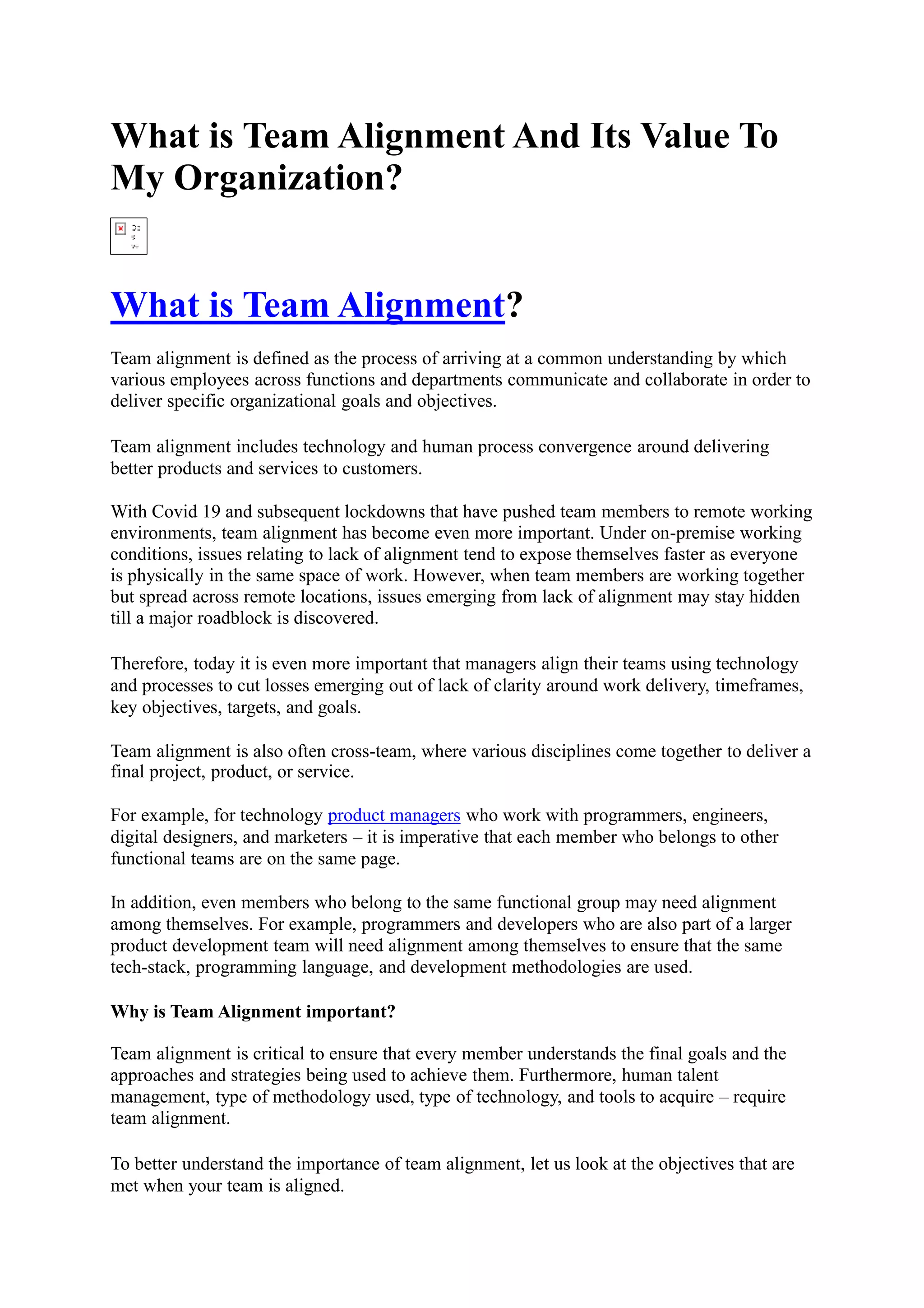 What is team alignment and its value to my organization | PPT