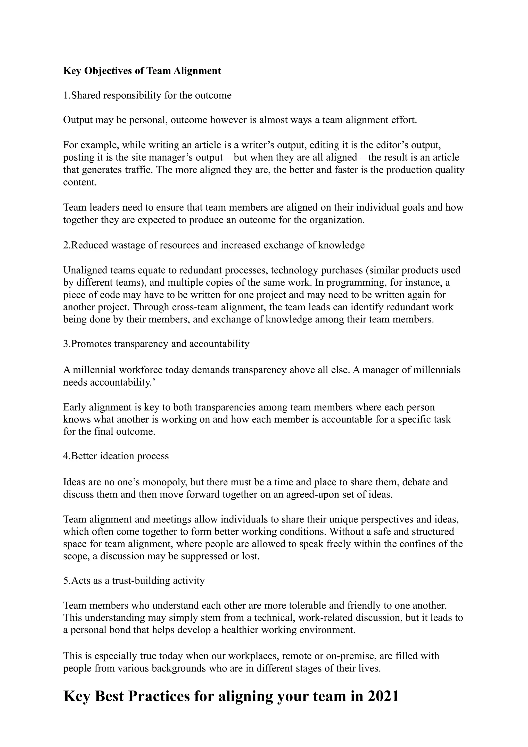 What is team alignment and its value to my organization | PPT