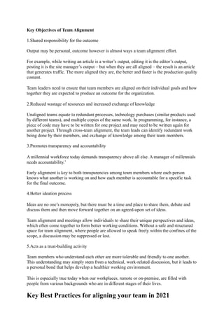 What is team alignment and its value to my organization | PPT