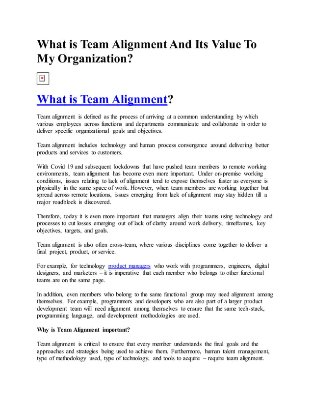 What is team alignment and its value to my organization | PDF