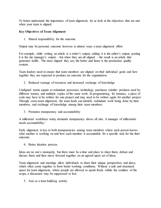 What is team alignment and its value to my organization | PDF