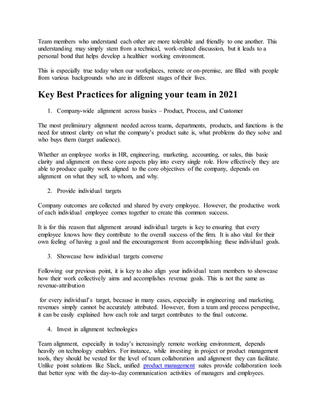 What is team alignment and its value to my organization | PDF