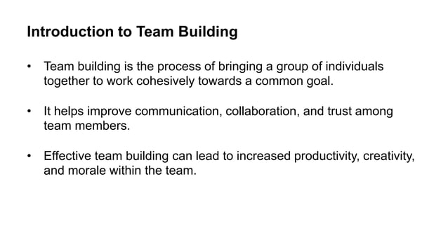 What Is Team Building, Importance Of Team Building, Steps Involved In ...