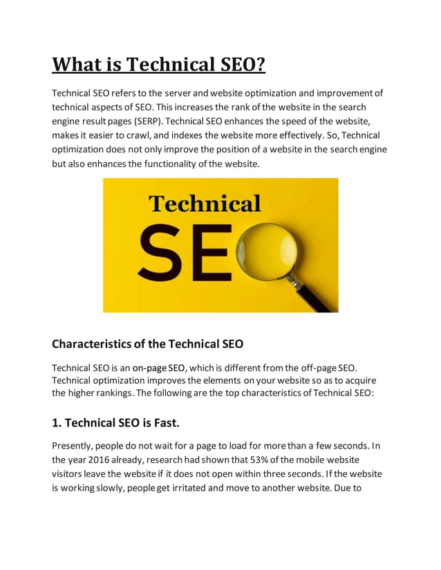 What is technical seo | PDF