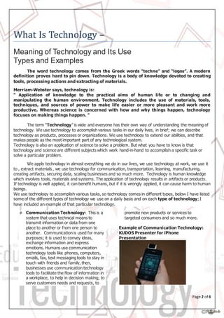 What is technology ? | DOCX