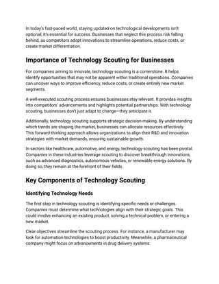 What is Technology Scouting? Benefits, Process, and Expert Services ...