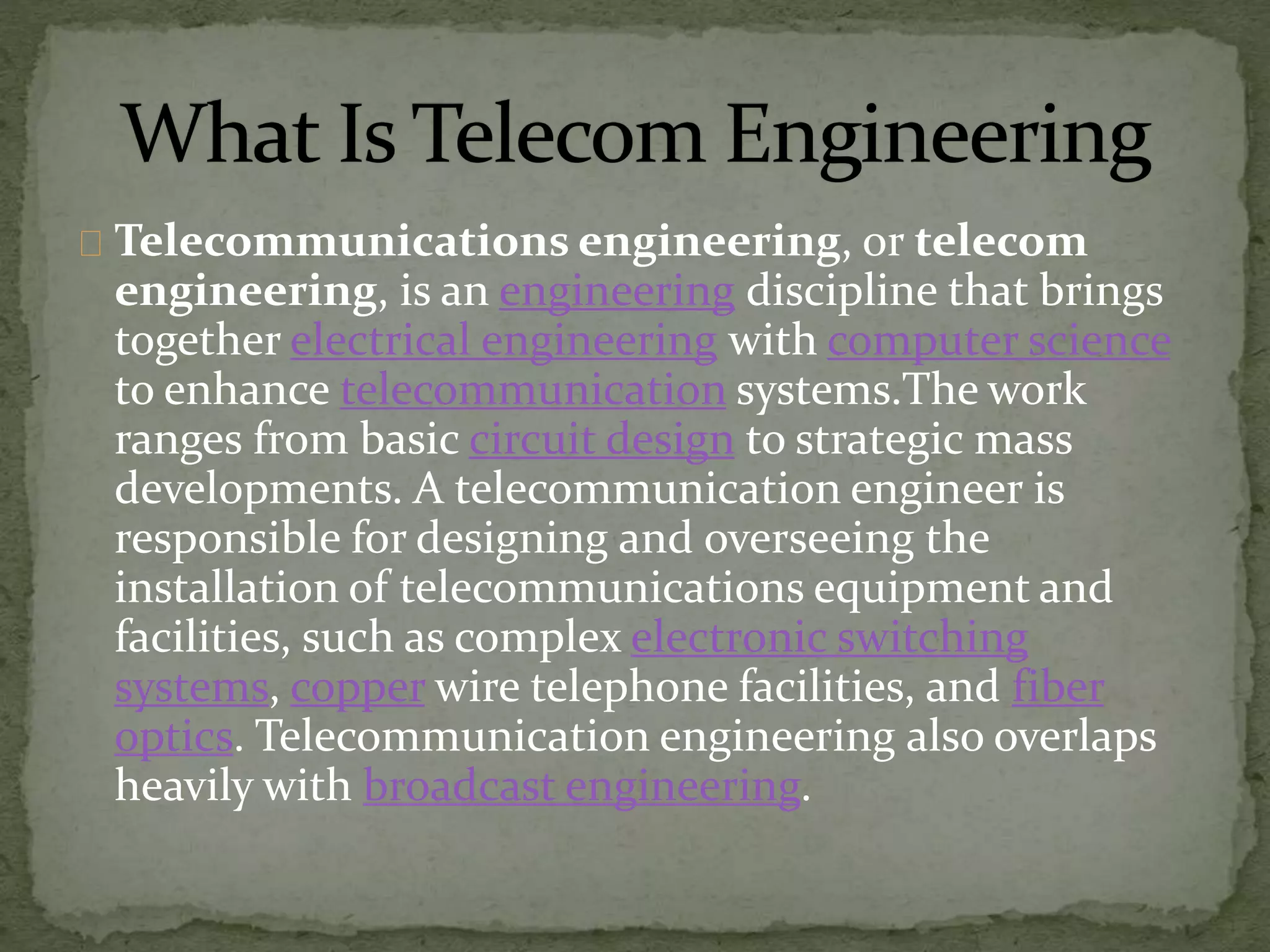 What is Telecom Engineering? | PPTX