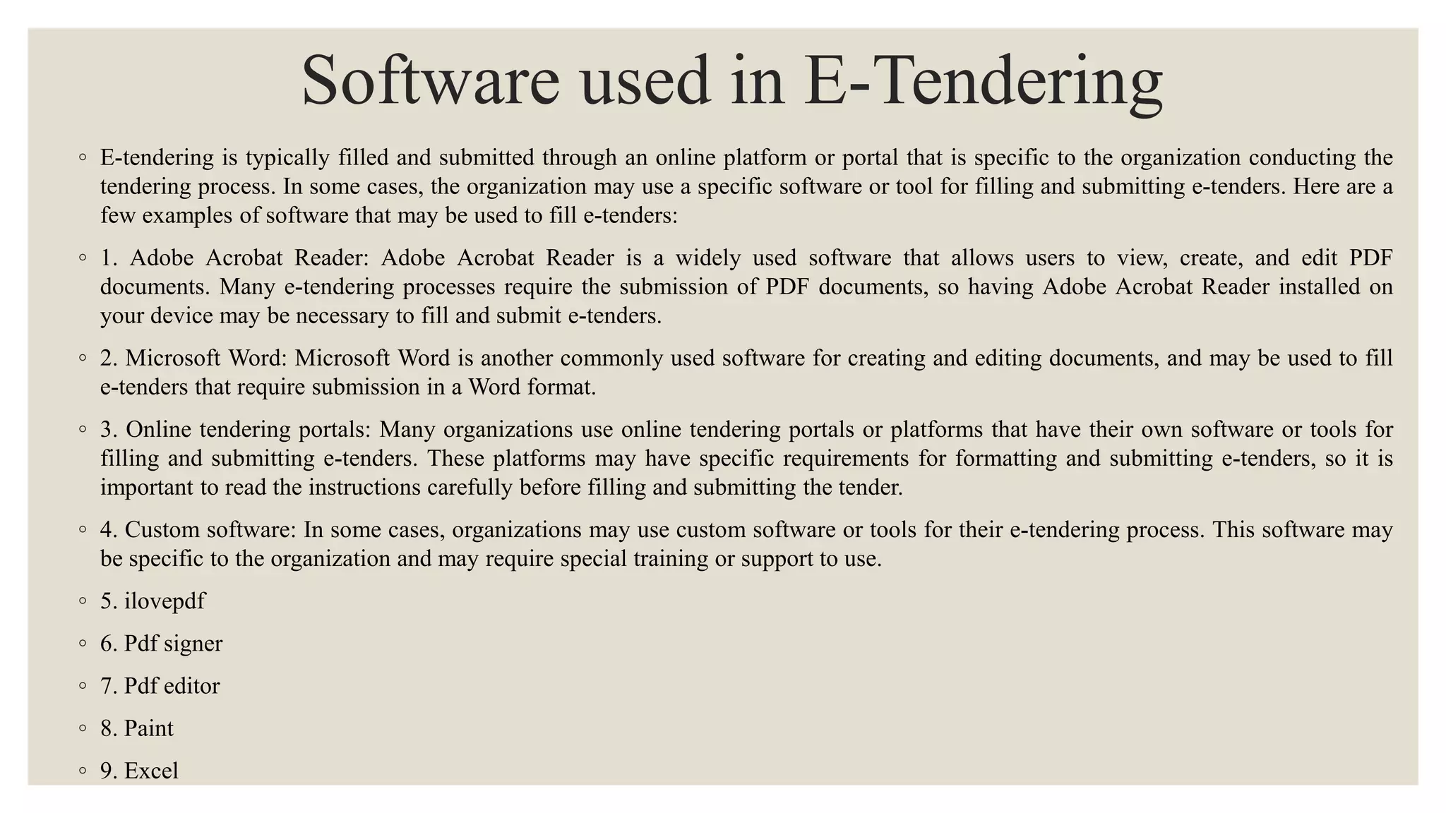 WHAT IS E-TENDERING | PPTX