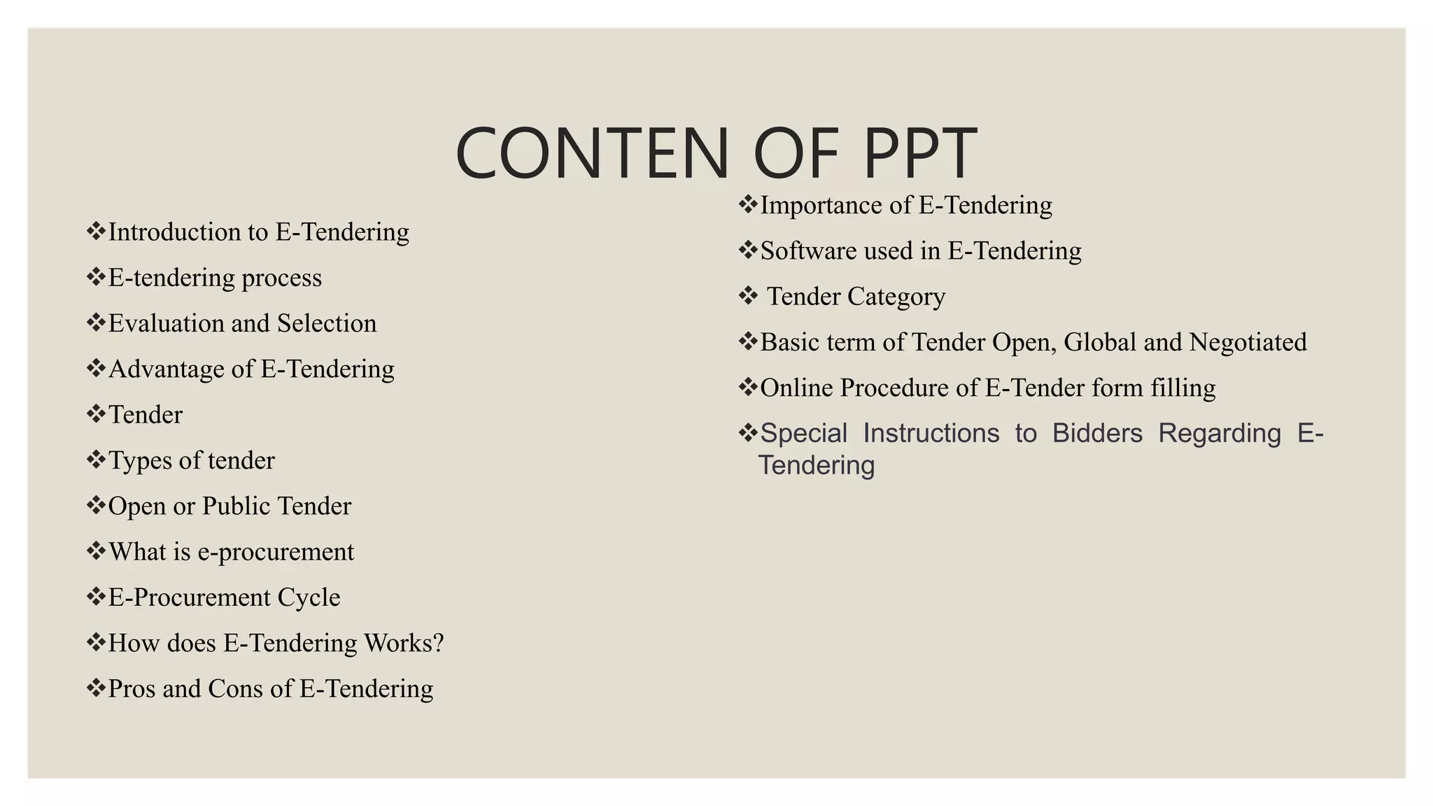 WHAT IS E-TENDERING | PPTX