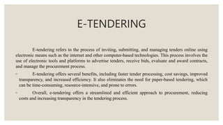 WHAT IS E-TENDERING | PPTX
