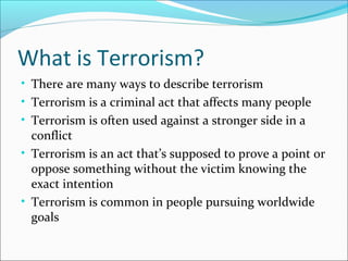 What is terrorism | PPT