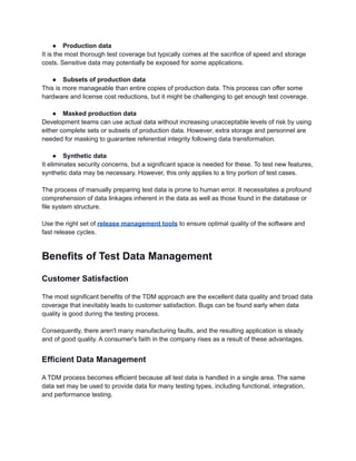 What is Test Data Management? Why Should You Focus on It? | PDF