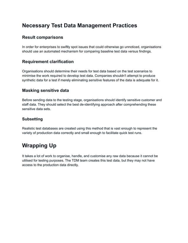 What is Test Data Management? Why Should You Focus on It? | PDF