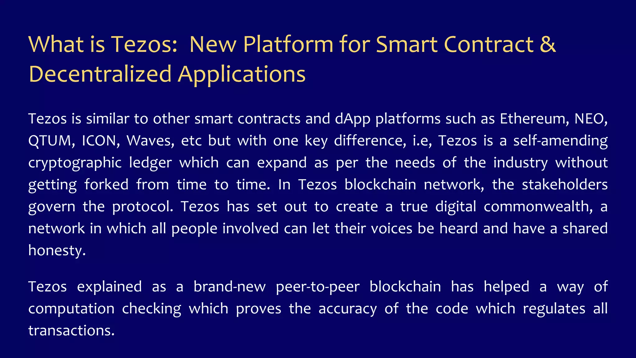 What is Tezos Blockchain? | PPT