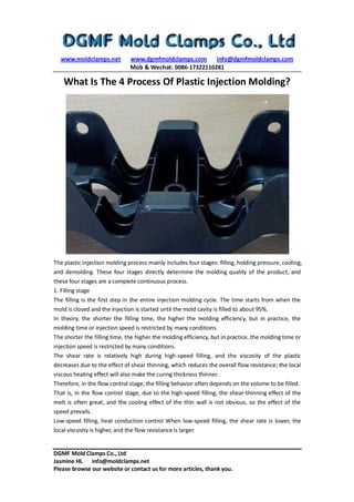 What is the 4 process of plastic injection molding? | PDF | Chemistry ...