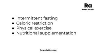 Amen Ra Diet: What The Amen Regimen Is And How It Works | PPTX