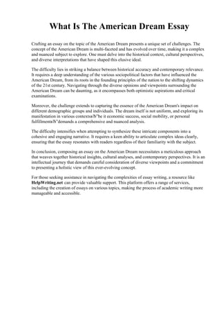 What Is The American Dream Essay.pdf