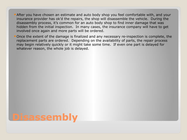 What is the auto body repair process (1) | PPT | Insurance | Personal ...