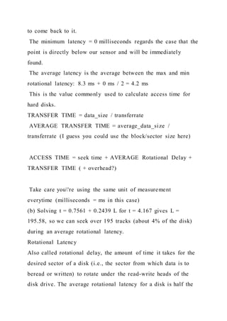 What is the average rotational latency of this disk drive What seek.docx