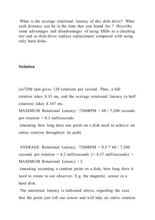 What is the average rotational latency of this disk drive What seek.docx