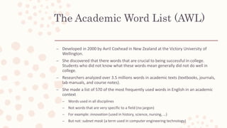What is the Academic Word List? | PPTX