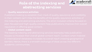 What Is The Benefits of Indexing And Abstracting Services For ...