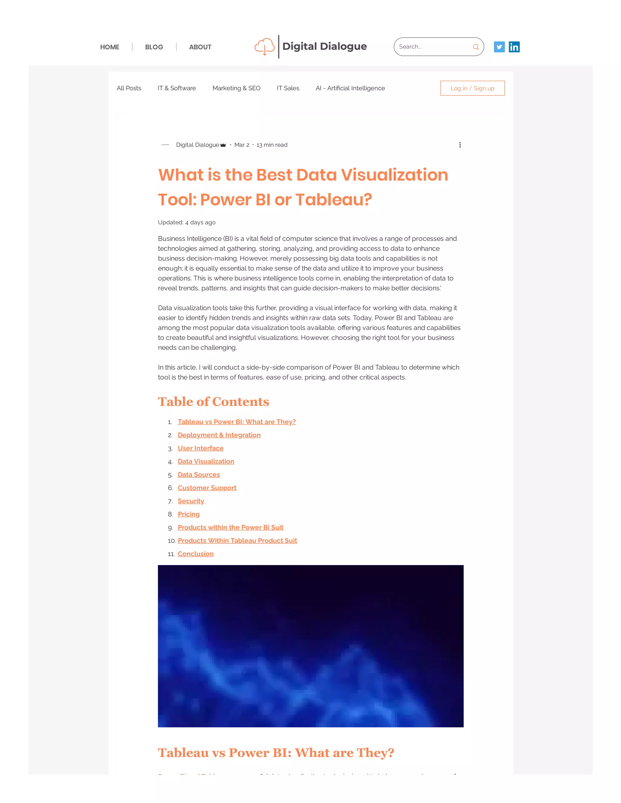 What is the Best Data Visualization Tool: Power BI or Tableau? | PDF | Cloud Computing | Internet