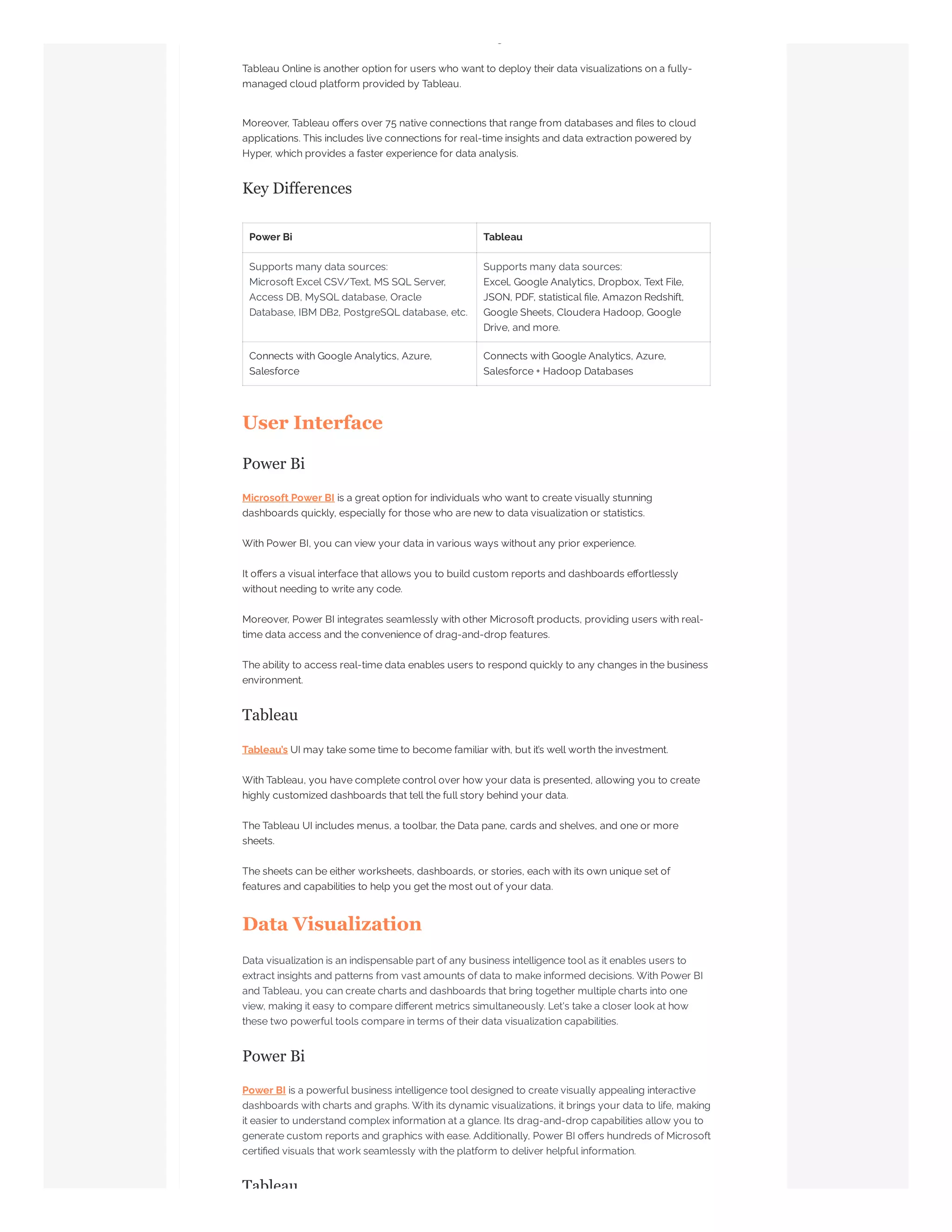 What is the Best Data Visualization Tool: Power BI or Tableau? | PDF