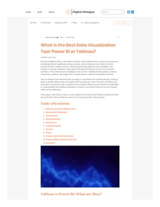What is the Best Data Visualization Tool: Power BI or Tableau? | PDF