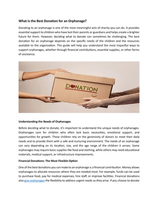 What is the best donation for an orphanage.pdf