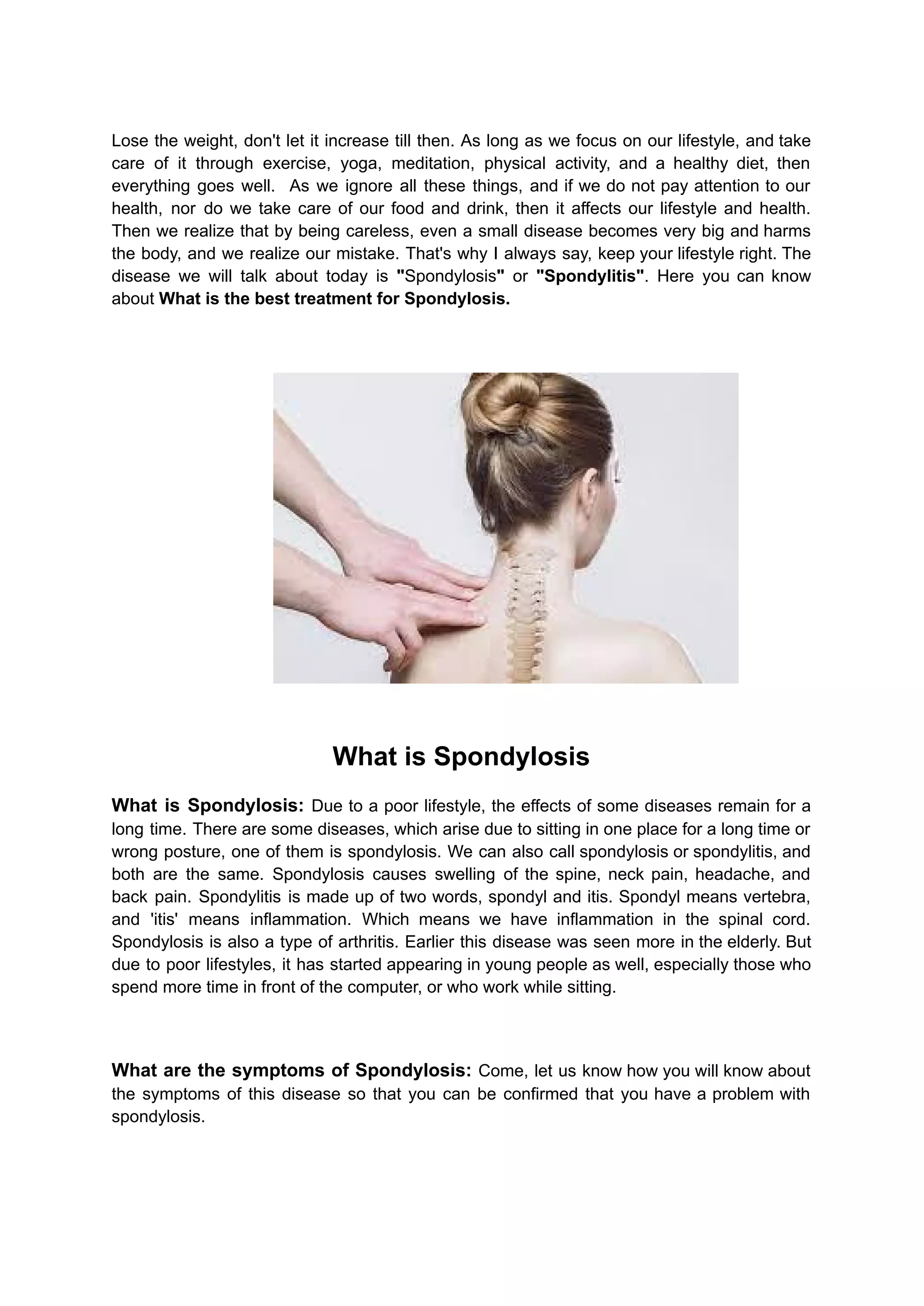 What is the best treatment for Spondylosis _.pdf | Physical Therapy ...