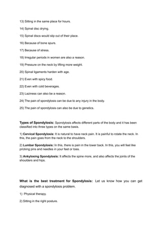 What is the best treatment for Spondylosis _.pdf | Physical Therapy ...