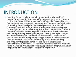What is the best way to learn Python.pptx | Programming Languages ...