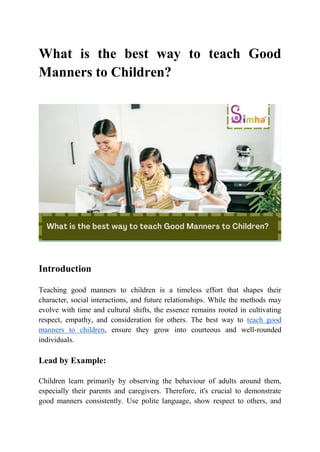 What is the best way to teach Good Manners to Children.docx