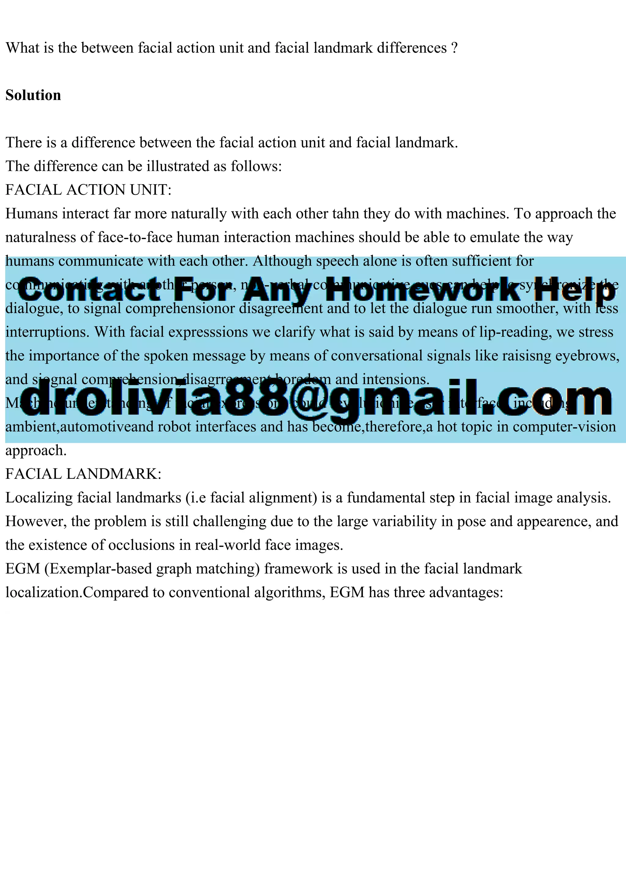 What is the between facial action unit and facial landmark differenc.pdf