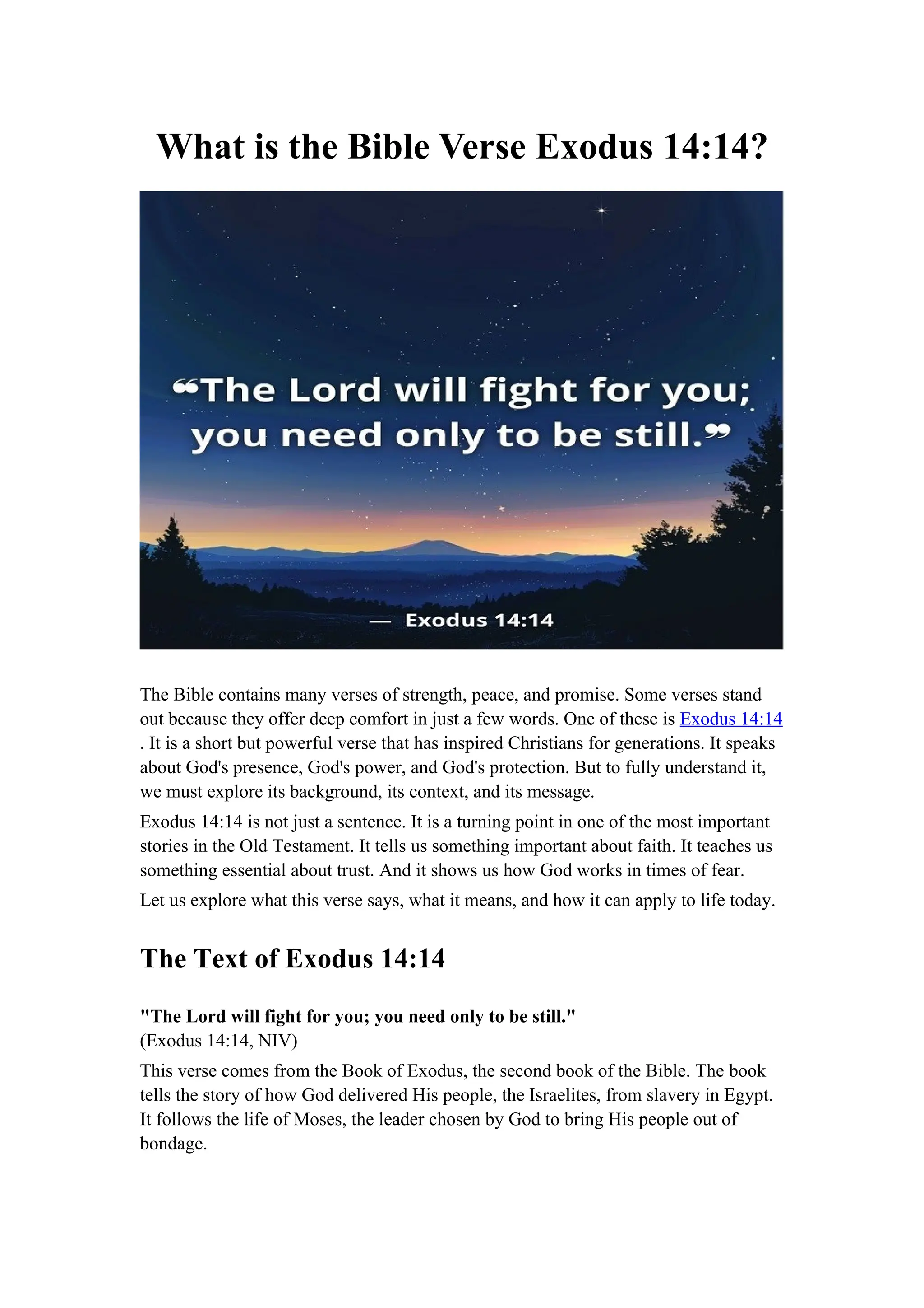 What is the Bible Verse Exodus 14: 14.docx