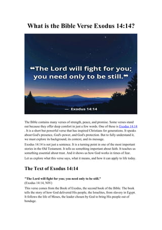 What is the Bible Verse Exodus 14: 14.docx
