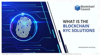 What Is The Blockchain kyc solutions | PPTX | Home Utilities | Personal Finance