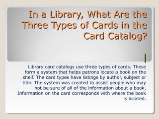 CARD CATALOG/ELEMENTARY | PPT