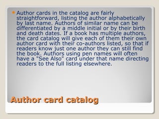 CARD CATALOG/ELEMENTARY | PPT
