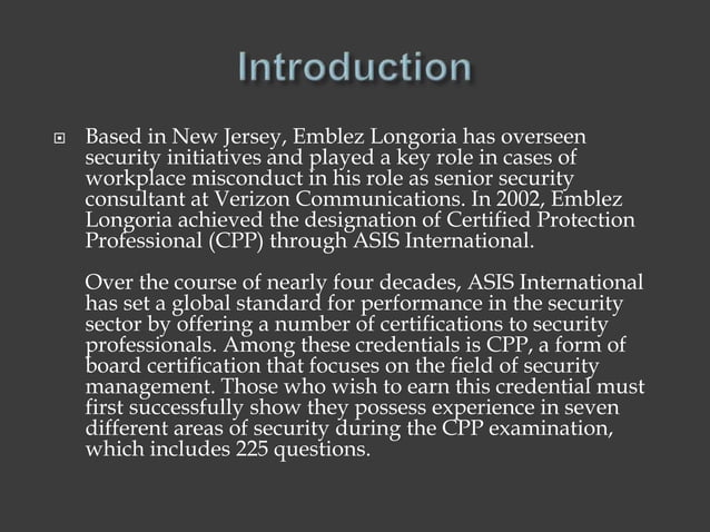 What is the Certified Protection Professional (CPP) Designation? | PPT