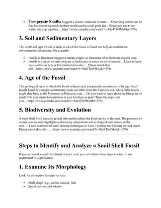 WHAT IS THE CLASSIFICATION OF A SNAIL SHELL FOSSIL. WHAT COULD IT ...