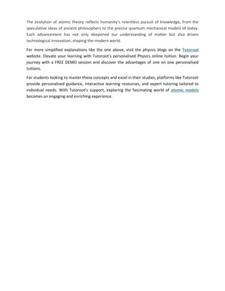What is the Comparison of Atomic Models? | PDF