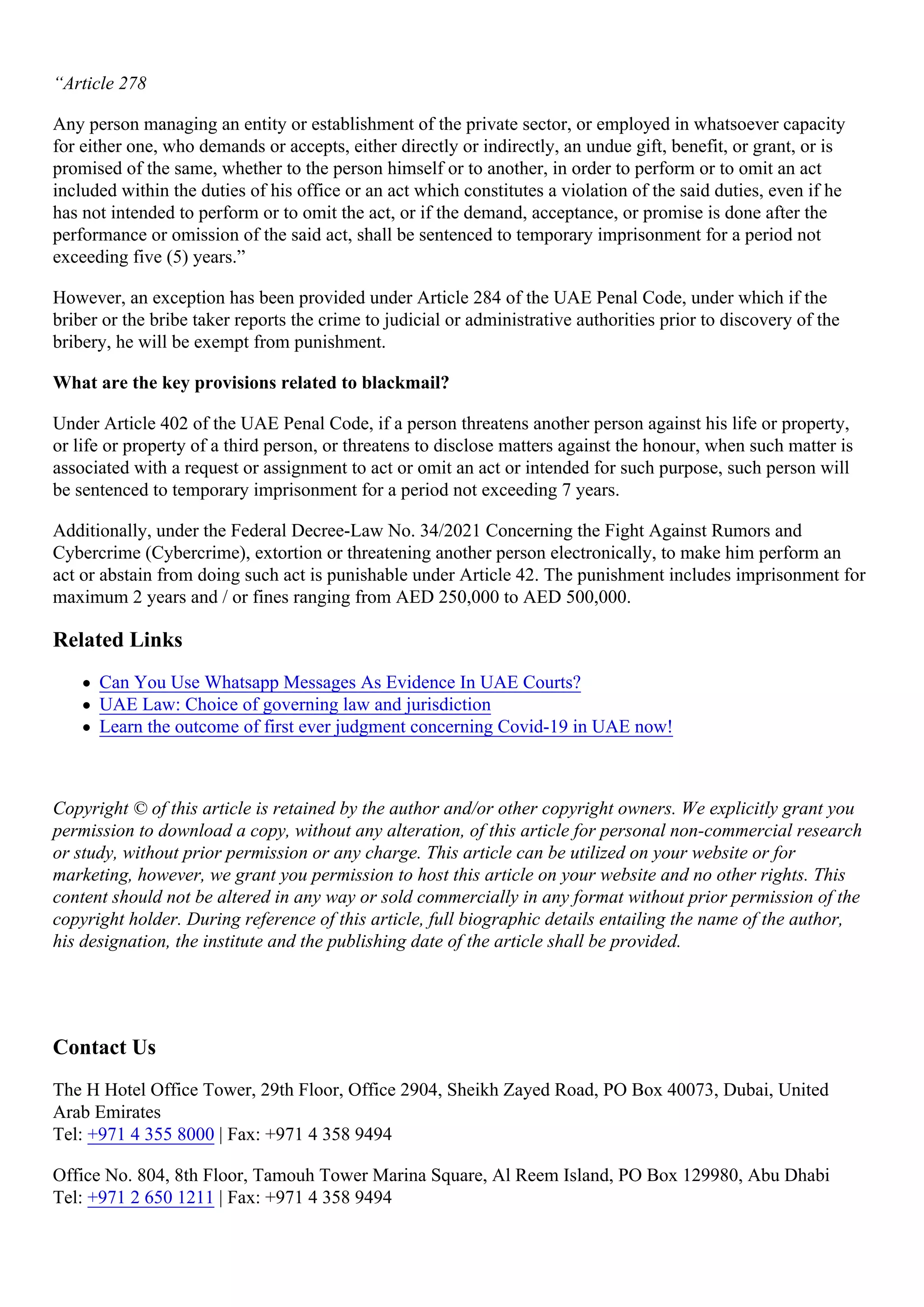 What is The Difference Between a Bribe and Blackmailing.pdf | Law
