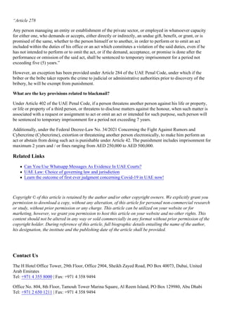 What is The Difference Between a Bribe and Blackmailing.pdf | Law