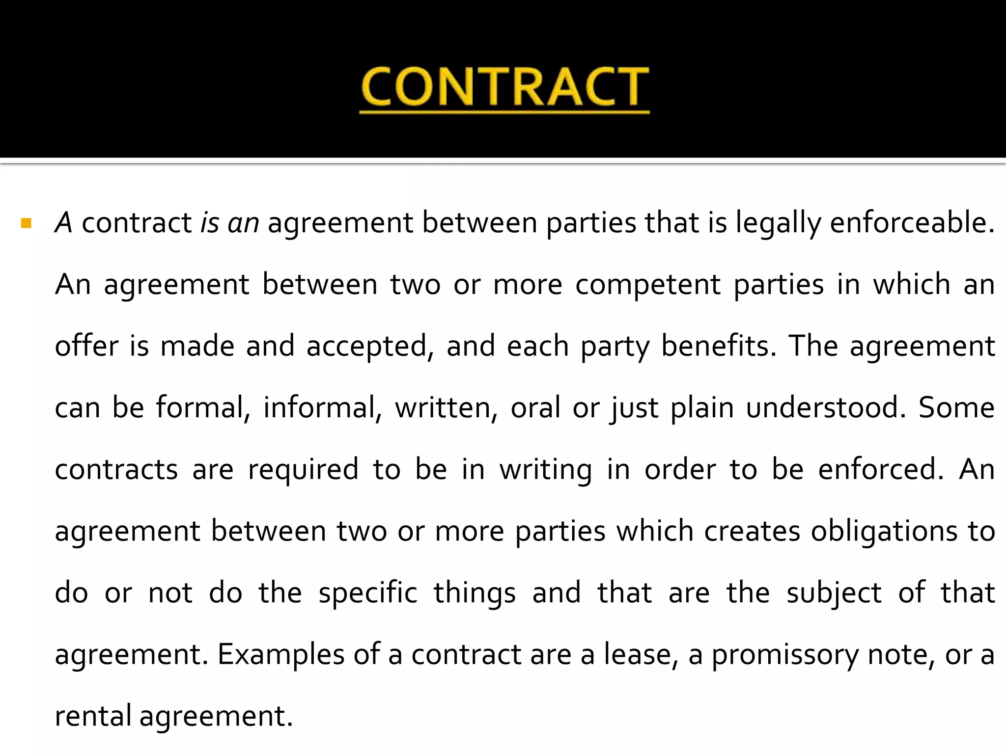 What is the difference between a Contract and an Agreement? | PPTX