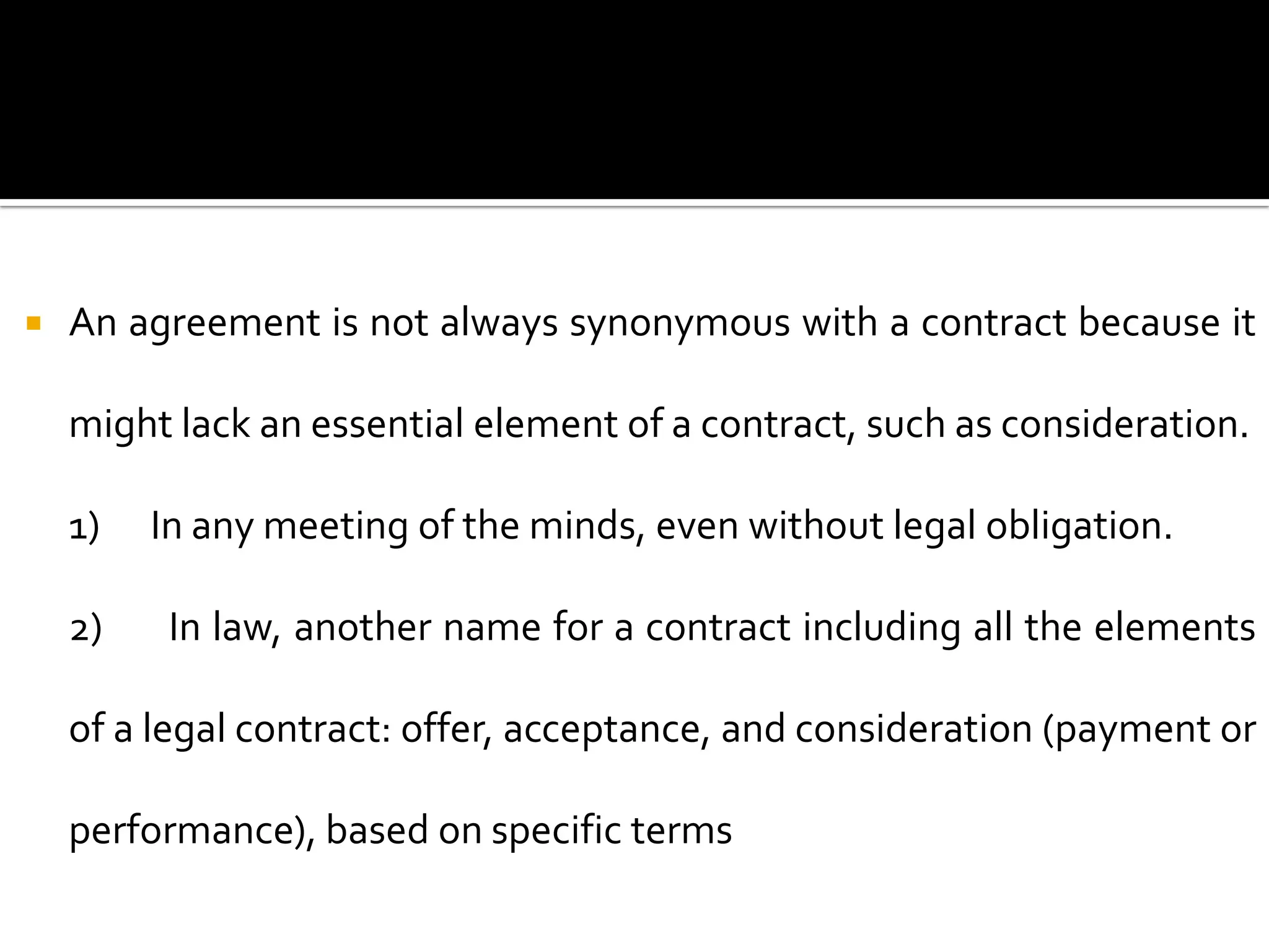 What is the difference between a Contract and an Agreement? | PPTX